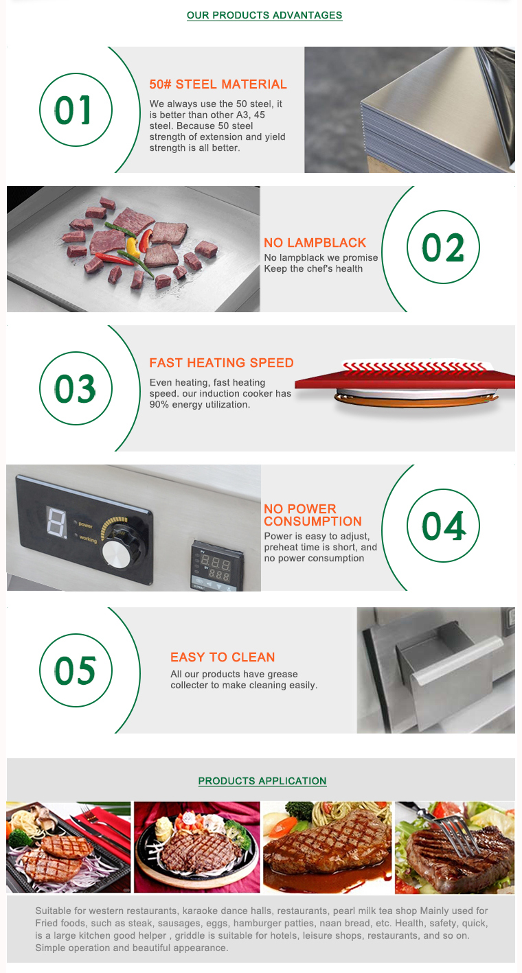 Commercial burger grill electric stove for kitchen