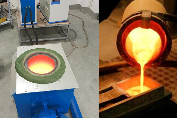 Motore elettrico che inclina induzione per media frequenza del forno 110kw di induzione che fonde l'ottone del rame 150kg