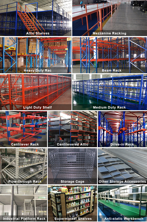 Hardware de los muebles de cuatro niveles que cabe los estantes selectivos de la plataforma de Warehouse
