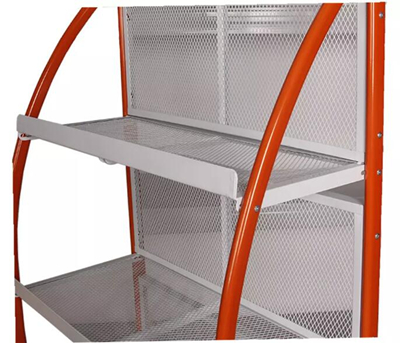 Présentoirs mobiles de magasin de détail en métal quatre rangées pour le stockage de casse-croûte