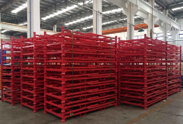  Stackable ράφια ροδών αποθήκευσης αποθηκών εμπορευμάτων Collasible που συσσωρεύουν το ύψος 3