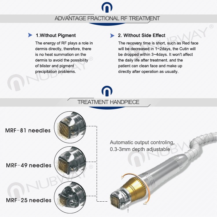 Os termas os mais quentes da venda usam a máquina fracionária do microneedle do rf para o rejuvenescimento da pele