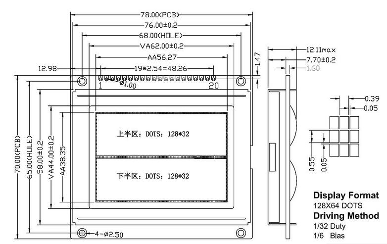 Entwurfsmaß 78.0x70.0x12.11 Millimeter