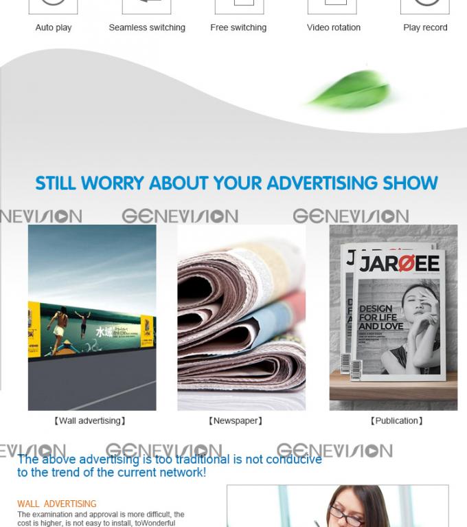18.5 lift verticale digitale signage/LCD adverterende speler slanke monitor 1080p