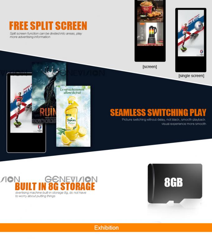 18.5 lift verticale digitale signage/LCD adverterende speler slanke monitor 1080p