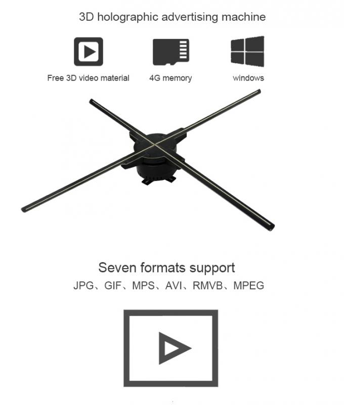 Hologramm-Fan LED-Anzeige 65cm Längen-3D, Werbungs-Spieler WIFI-/TFkarte Aktualisierung Holgraphic-Fan-LED