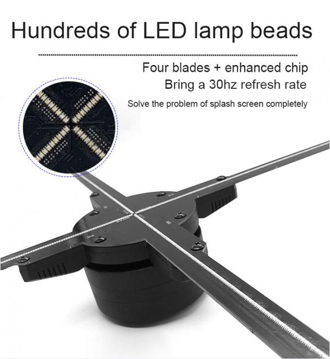 Hologramm-Fan LED-Anzeige 65cm Längen-3D, Werbungs-Spieler WIFI-/TFkarte Aktualisierung Holgraphic-Fan-LED