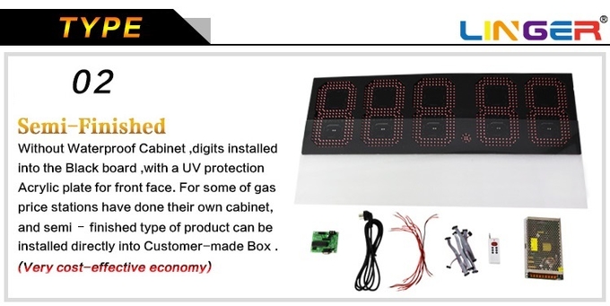 LES CHIFFRES LED DE LA COULEUR ROUGE QUATRE DE 12 POUCES L'AFFICHAGE DE PRIX DU GAZ POUR LA STATION-SERVICE 3