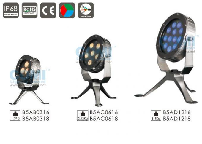 3 * 2W lumière de tache de l'eau du fond LED de la petite taille IP68 avec la parenthèse et le trépied 360° réglables