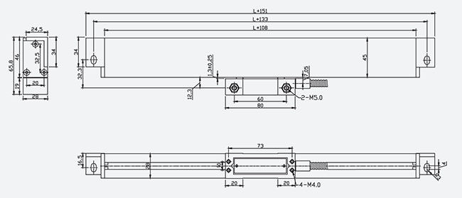 Échelle linéaire de lecture numérique d'Easson GS20 1300-3000mm pour des machines-outils