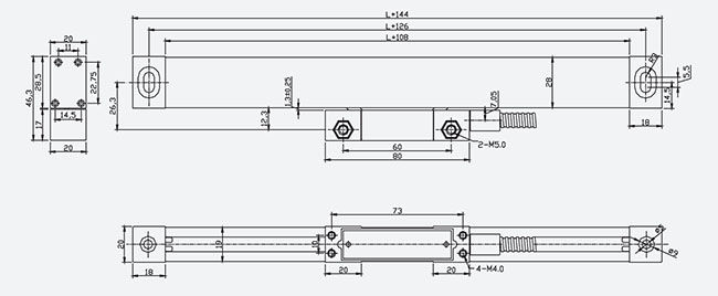 Easson GS20 13003000mm ψηφιακή γραμμική κλίμακα ανάγνωσης για τις εργαλειομηχανές