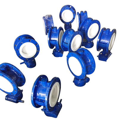 Flange type fully lined tetrafluoroethylene butterfly valve D341
