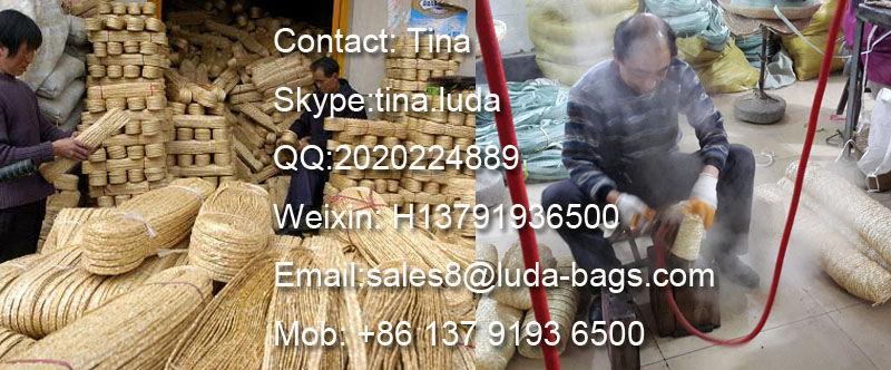 LUDA 2016 summer straw handbags pom poms deco wheat straw beach bag