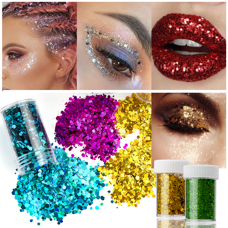 La vendita calda Chunky Glitter cosmetico superiore per il fronte Body&diy del chiodo elabora l'alto bastone che del pigmento dell'ombretto 100% accettabile nuovo si asciuga