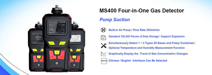 Co-H2S O2 EX 4 in 1 Multi van het het Stofbewijs van de Gasdetector ATEX de Zoemeralarm 0