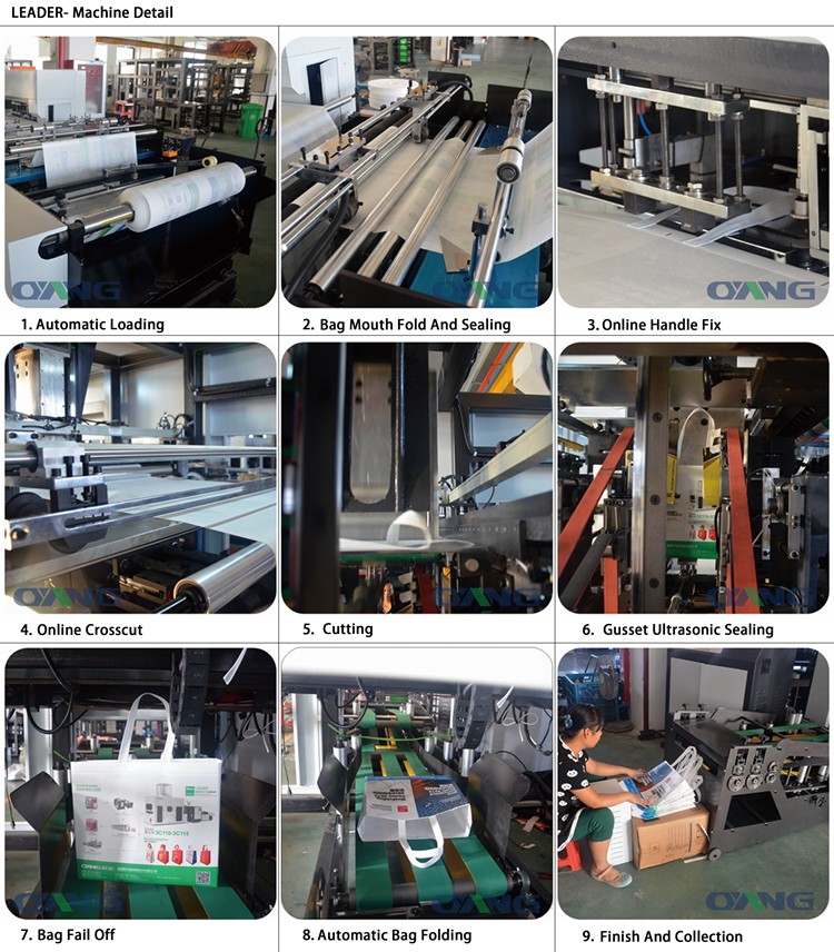 El más popular del bolso revestido no tejido automático lleno de la caja de las compras de la tela de los pp que hace la máquina con la manija