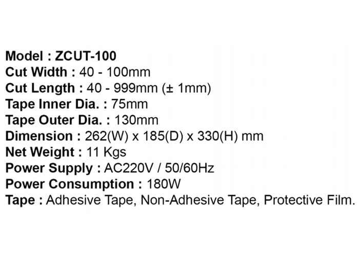 Distribuidor automático da fita ZCUT-100 para a imagem Ultra-larga 2 das fitas