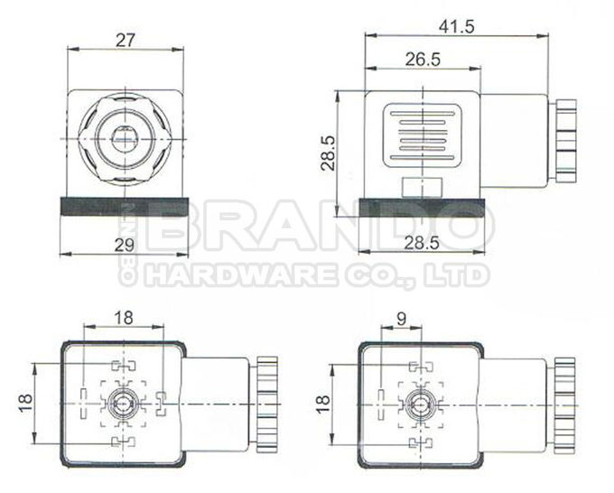 conector 0 da bobina do solenoide do RUÍDO 43650A do formulário A do RUÍDO 43650 de 18mm MPM