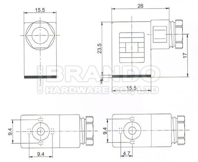 conector 2 da bobina do solenoide do RUÍDO 43650A do formulário A do RUÍDO 43650 de 18mm MPM