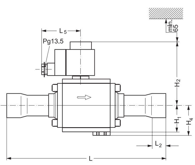 Danfoss datilografa a válvula de solenoide da refrigeração de EVR 32 NC 1 3/8
