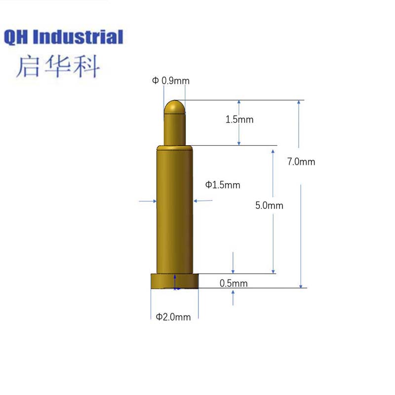 SMT 7.0 Length CNC High Precision Amphenol SMT DIP Screw Type Pogo Pin Brass Pin Signal Pin
