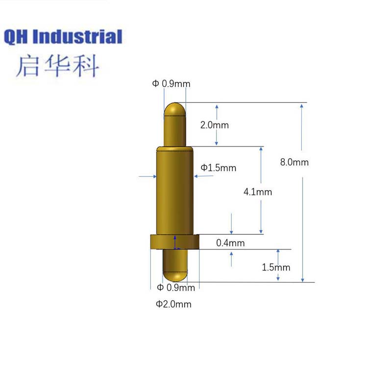 Double Ends 8.0mm Length 1A 3A Brass C3604 Tablet Keyboard Connector SMA SMD Pog Pin Socket Pogo Pin