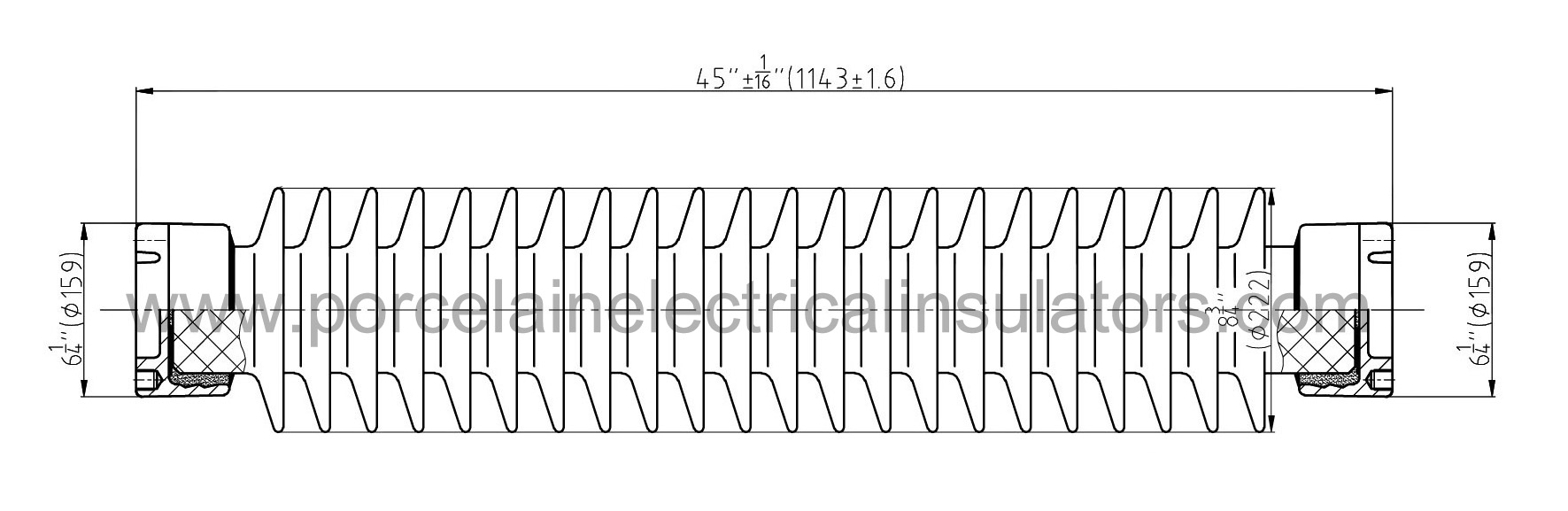 Dibujo del aislador del poste de la estación TR286