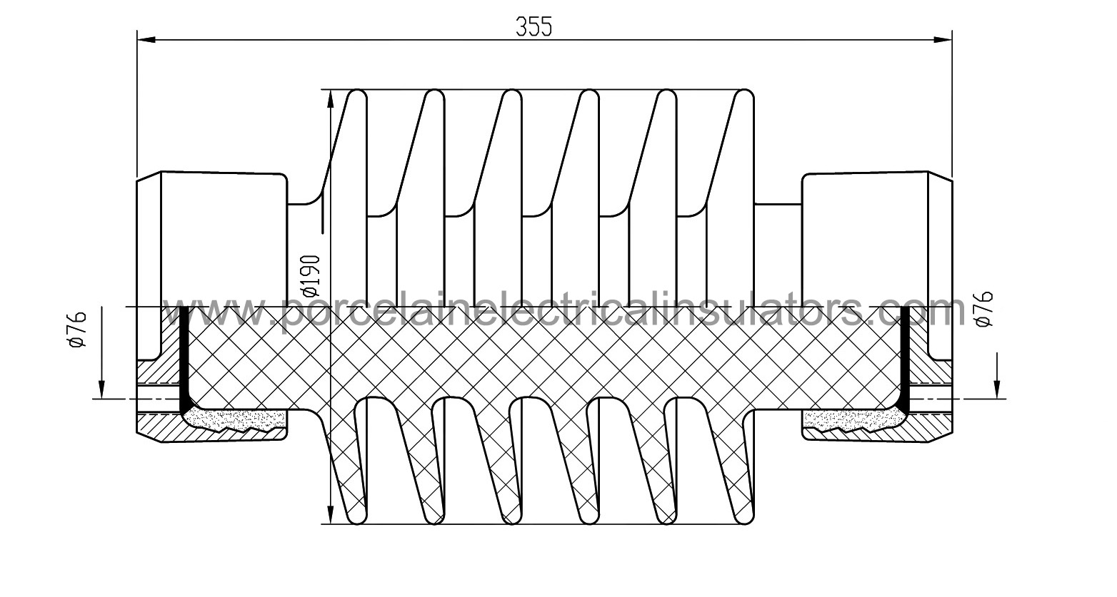 STATIONSposten-Isolatorzeichnung Iecs C4-150 Standard
