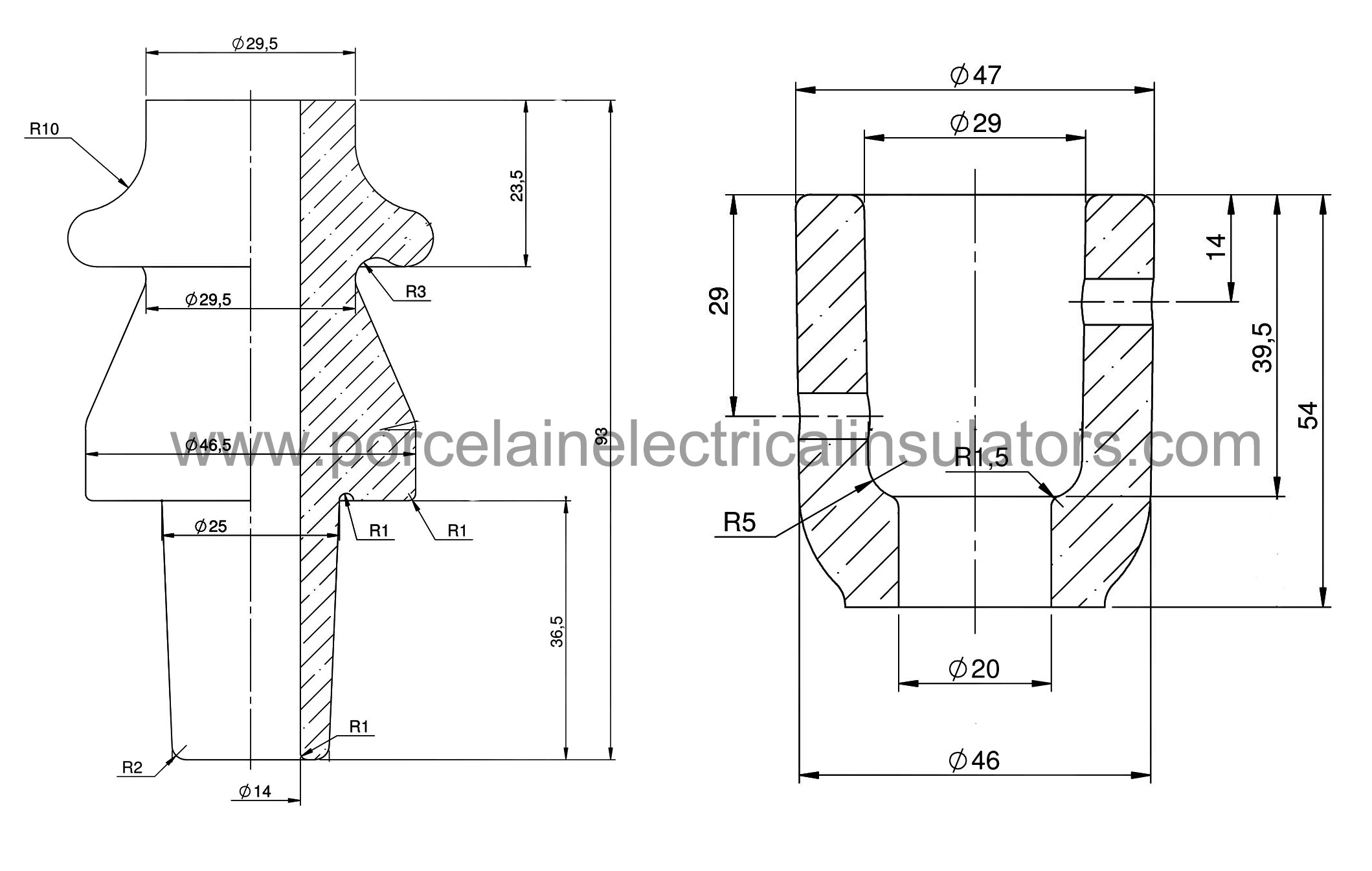 0.66kV, isolante standard della boccola del trasformatore dell'ANSI 167A