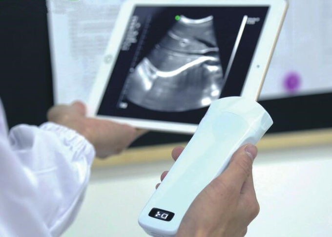Color Doppler de Mini Handheld Ultrasound Scanner Portable con los elementos de múltiples frecuencias 2-10MHz 128 64 canales 6