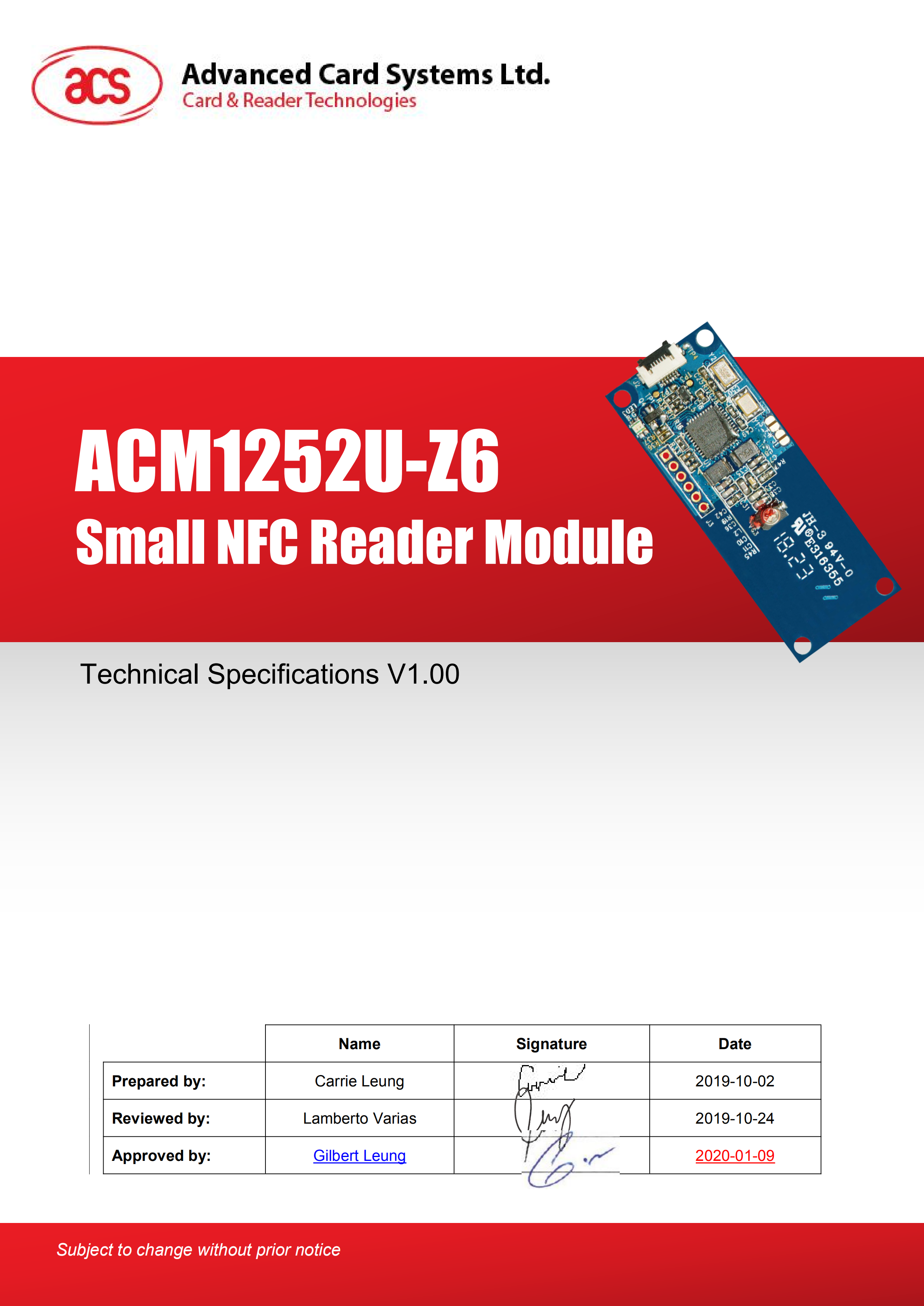 Αναγνώστης ενότητας ACM1252U-Z6 USB NFC