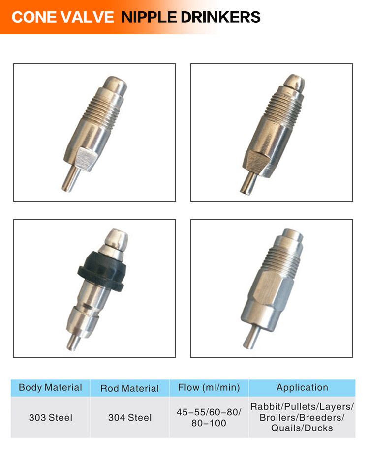 Stainless Steel Automatic Chicken Water Nipples Hen Chick Poultry Drinker Feeder For Poultry Equipment 8