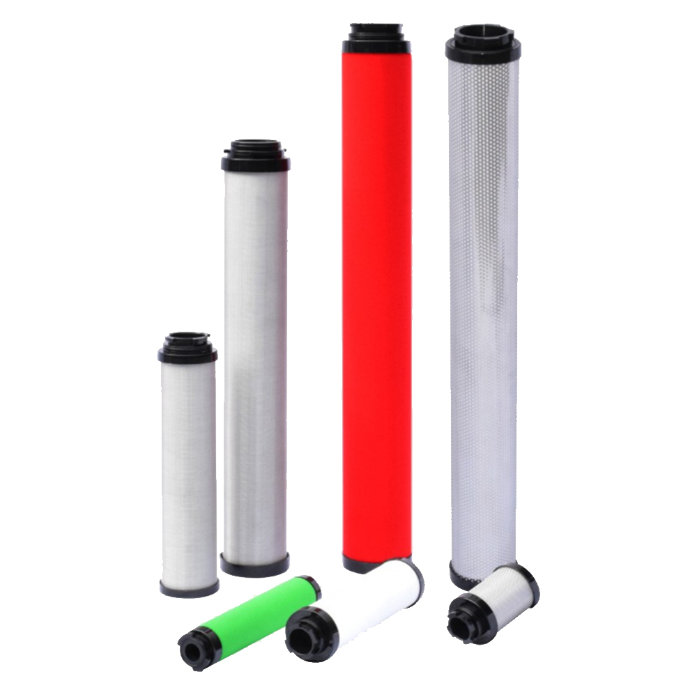 Close-up view of filter element's borosilicate fiber material