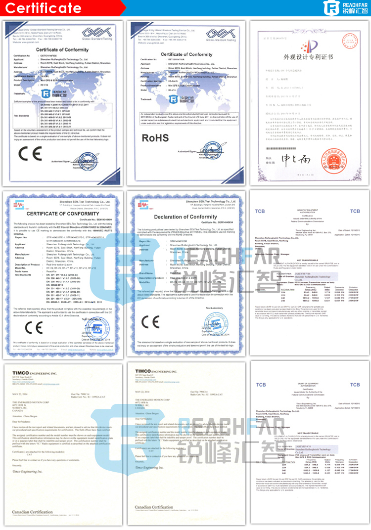 Perseguidor dos gps do carro do veículo de Reachfar rf-v8s anti conectado à bateria do veículo com o sistema de rastreio portátil