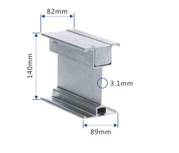 6351 ingegneria di costruzione di alluminio industriale di resistenza materiale di profilo 140mm 180mm dell'argento di alluminio strutturale del fascio