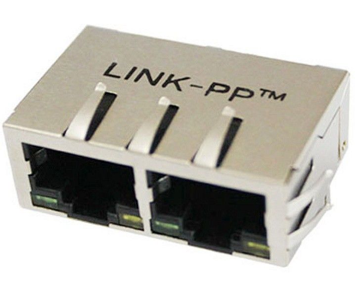 Oberflächenberg-Multi-Hafen RJ45 mit Doppel-Port, Vorsprung-unten RJ45 Jack 62F-1204GYD2NL