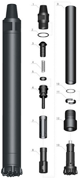 Martelo de API REG Thread High Air Pressure DTH para a água que fura bem o diâmetro de 90 - 455 milímetros