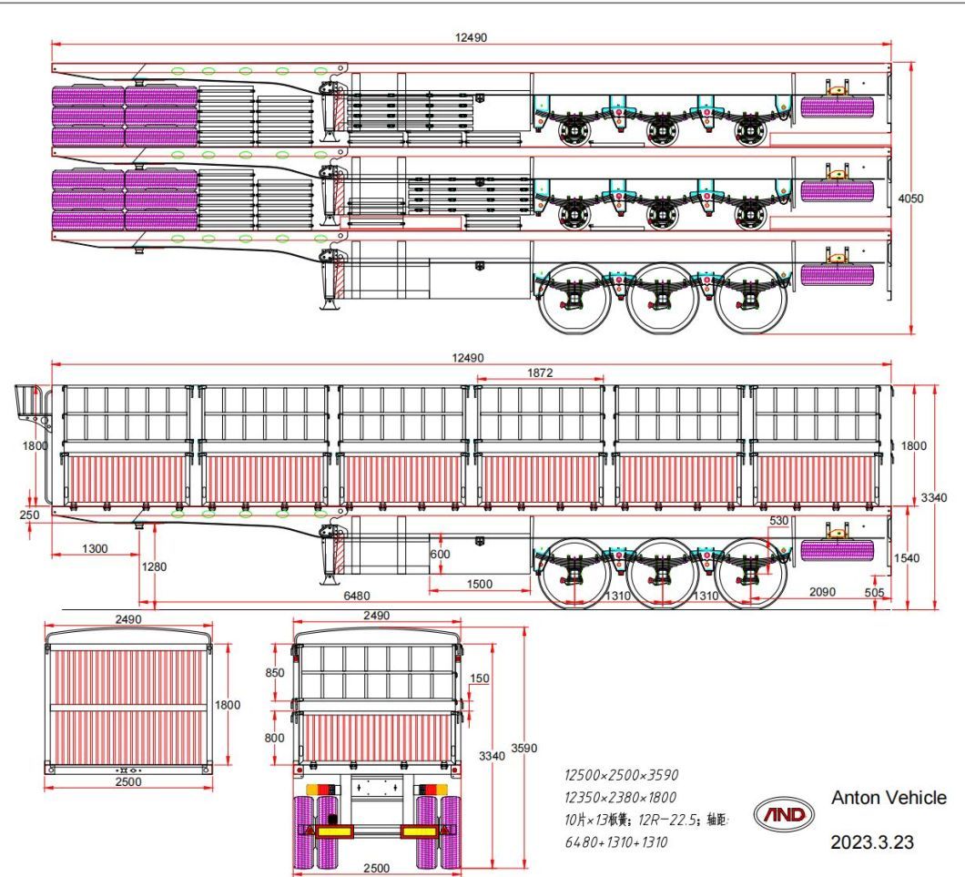 Factory Price Good Condition 3 Axles 50t Bulk Fence Stake Semi Trailer Stake Truck Trailers for Sale