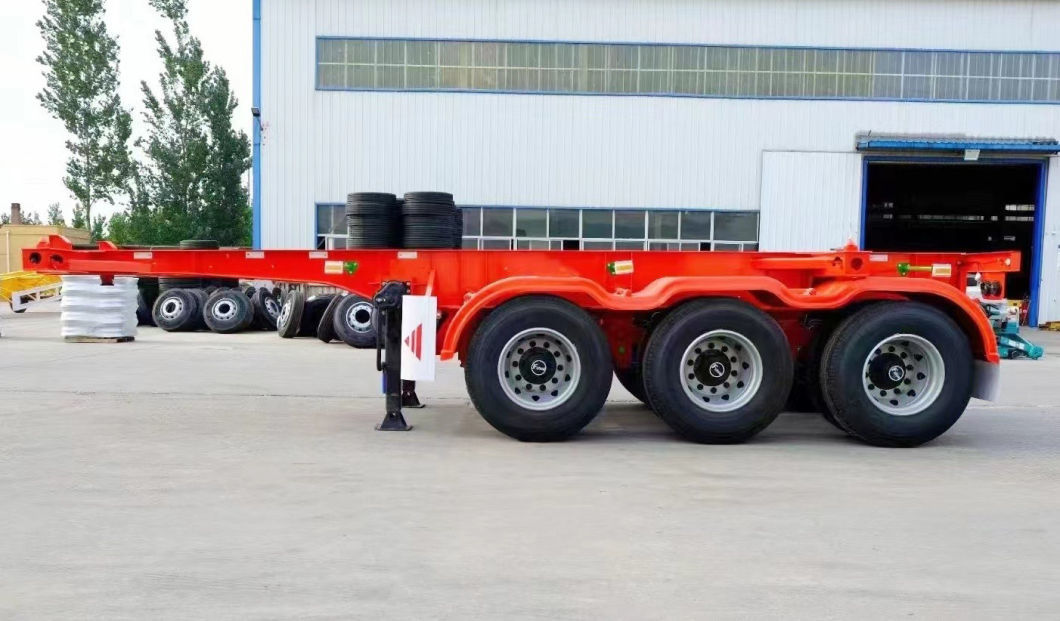 Flat Bed Skeleton Flatbed Container Trailer Truck Semi Trailer