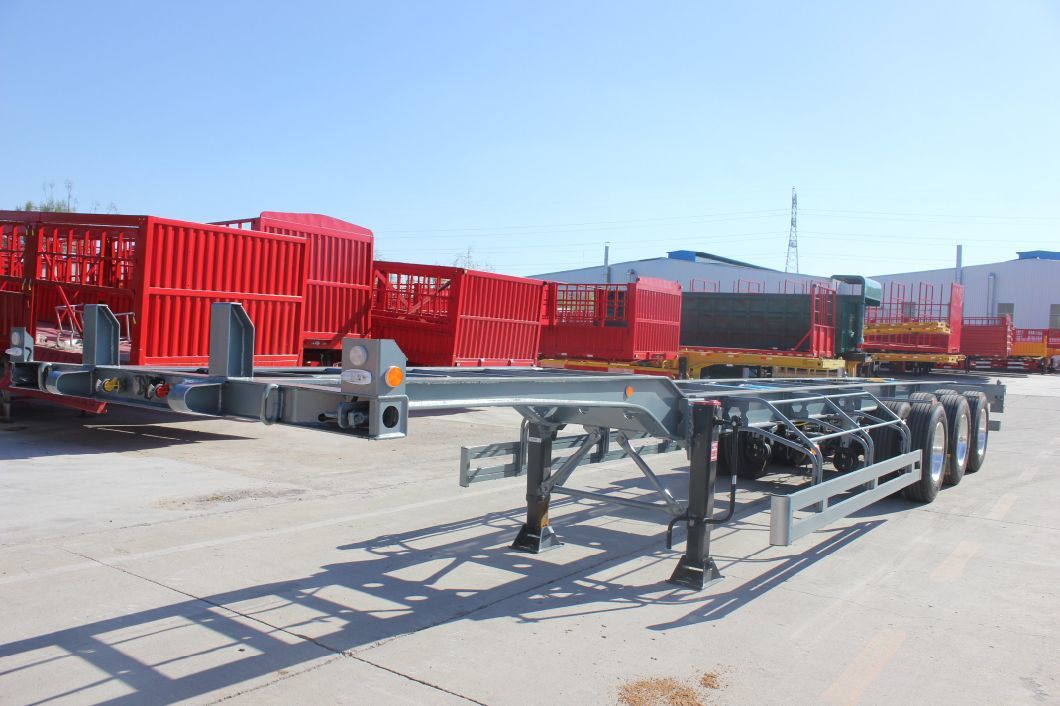 Flat Bed Skeleton Flatbed Container Trailer Truck Semi Trailer