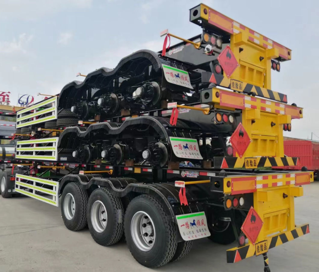 Flat Bed Skeleton Flatbed Container Trailer Truck Semi Trailer
