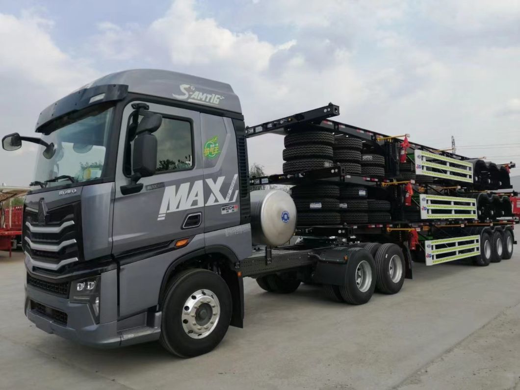 Flat Bed Skeleton Flatbed Container Trailer Truck Semi Trailer