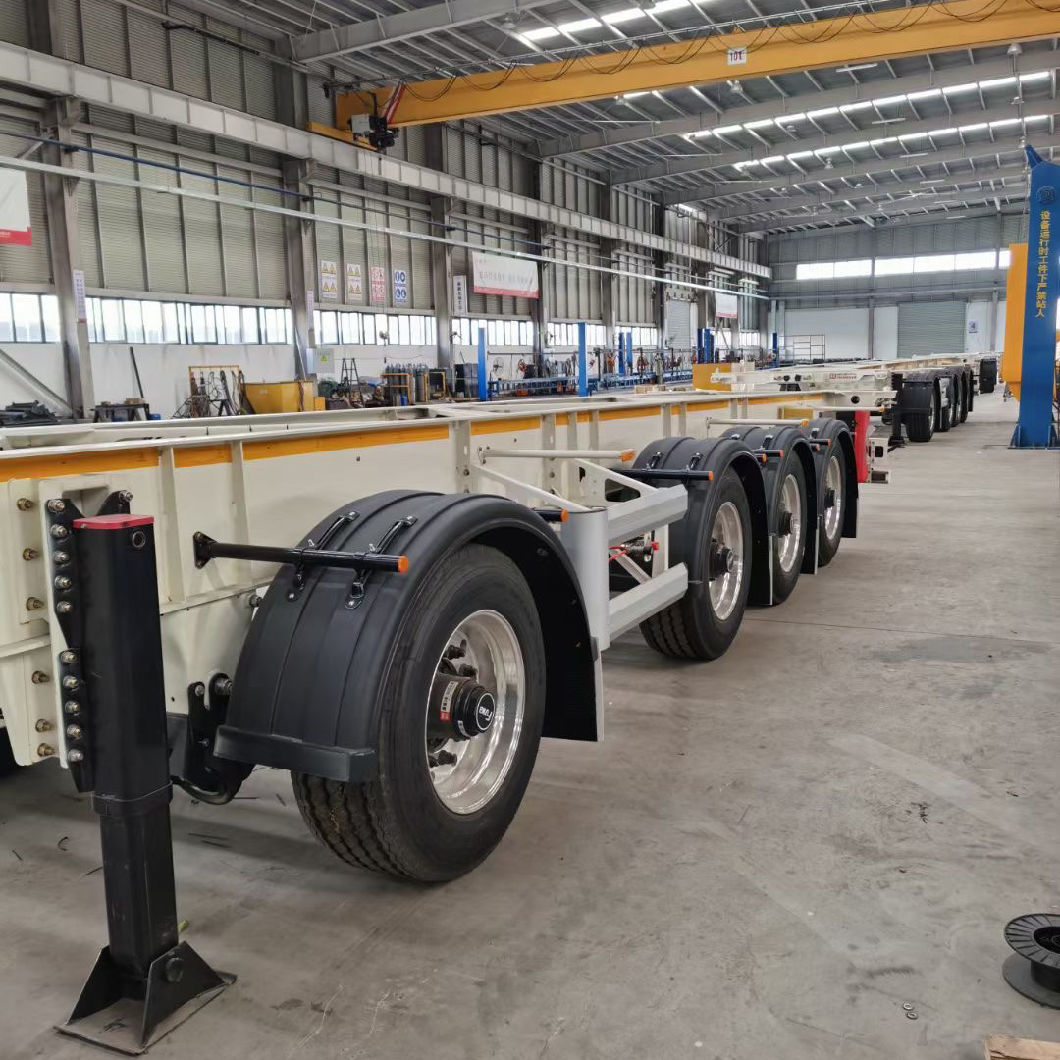 Flat Bed Skeleton Flatbed Container Trailer Truck Semi Trailer