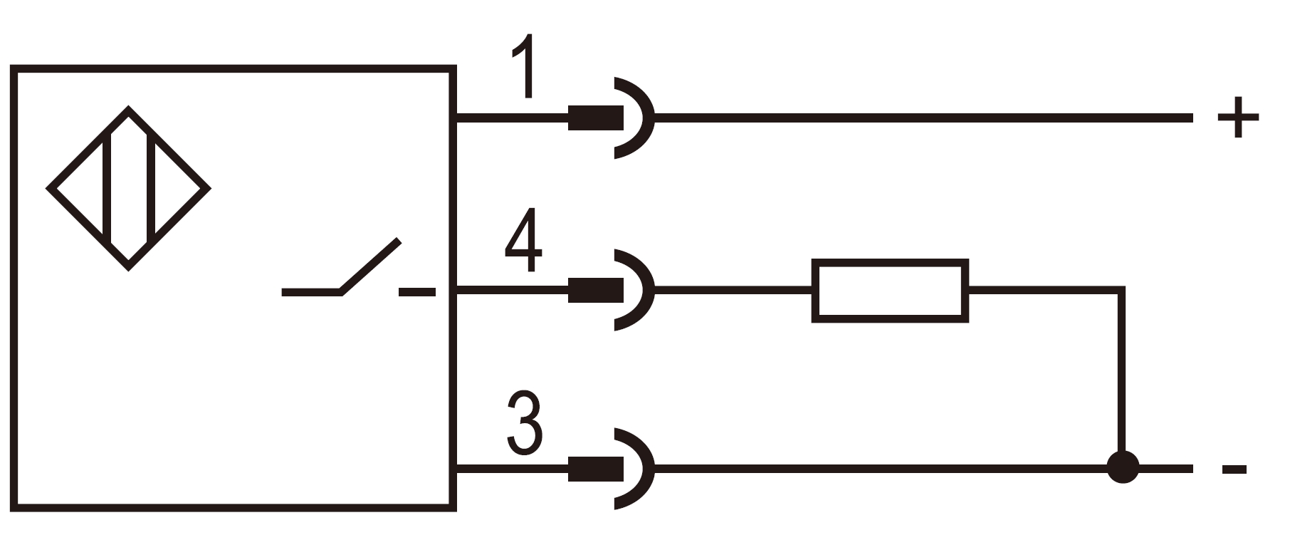 Wiring diagram of Non Flush Inductive Proximity Sensor