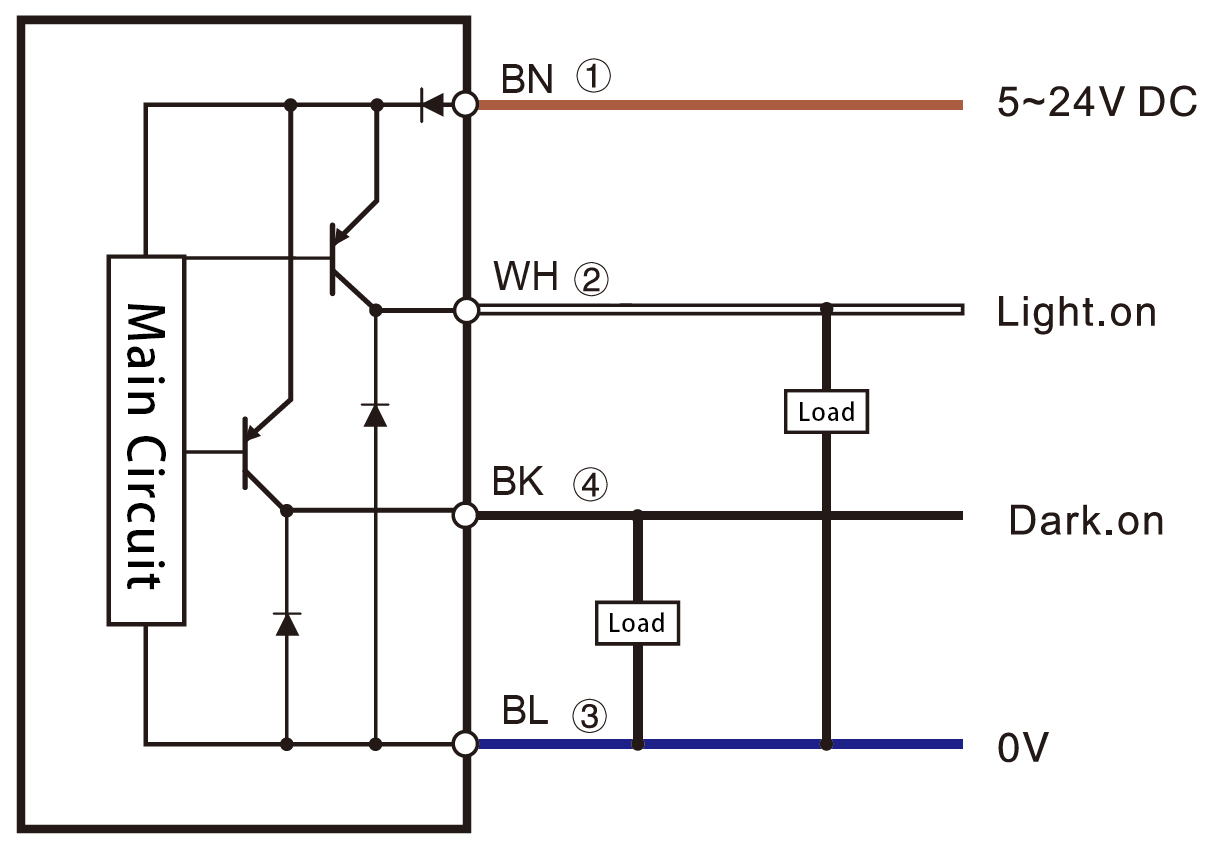 DC line 4-wire PNP output diagram