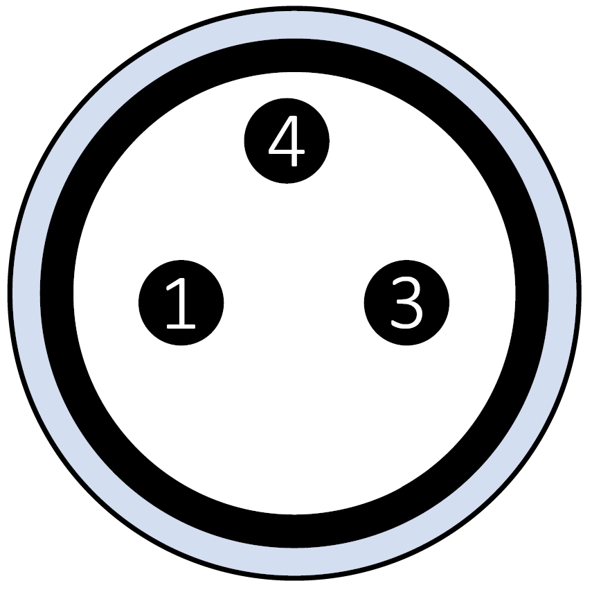 M8 3-pin male connector pin assignment diagram