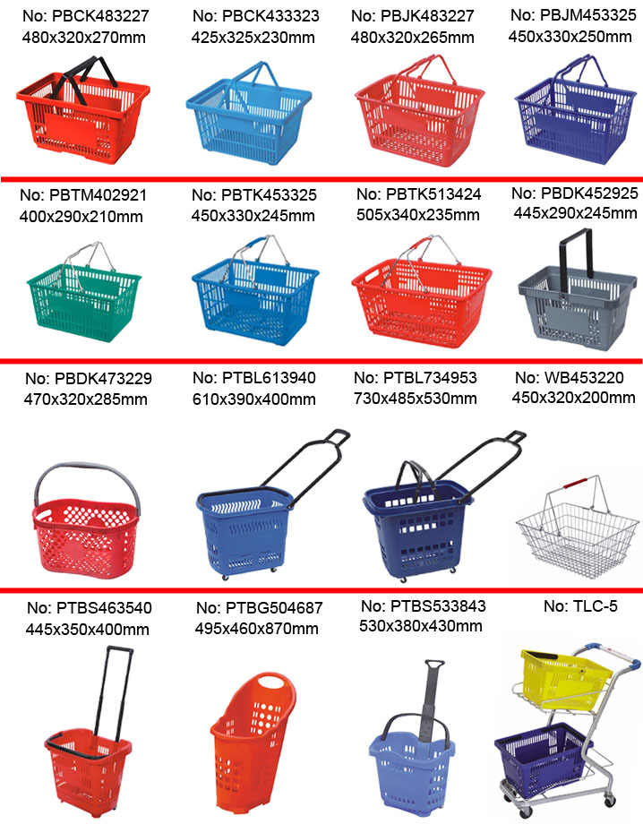 Canestro di plastica del supermercato