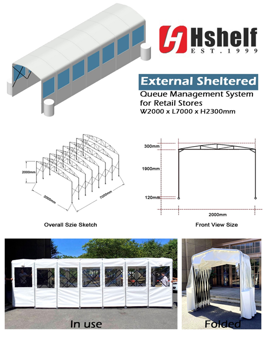 Schutz-Kanal-Zelt-Warteschlangensystem Hshelf externes