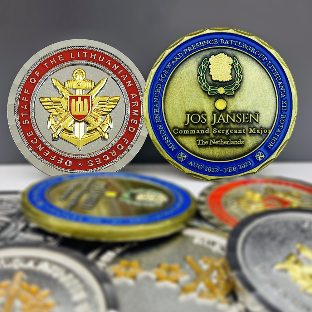 Manufacturer Custom Design Logo Commemorative Gold Silver Coin Souvenir 3D UV Print Zinc Alloy Die Cast Metal Challenge Coin