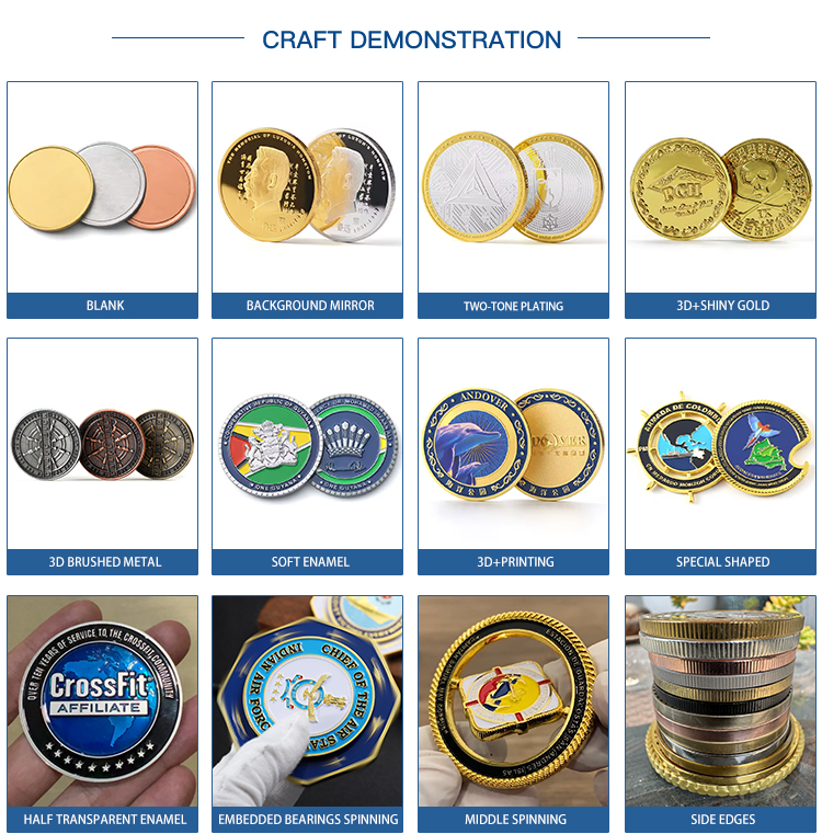 Hot Item Factory Custom Souvenir Wood Box Sets Luxury Gold Silver Two Tone Plating Coin logo 3D